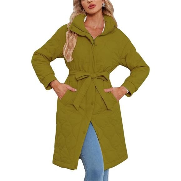 Jackets & Coats | Quilted Knee Length Puffer Coat Lightweight Zip Up ...